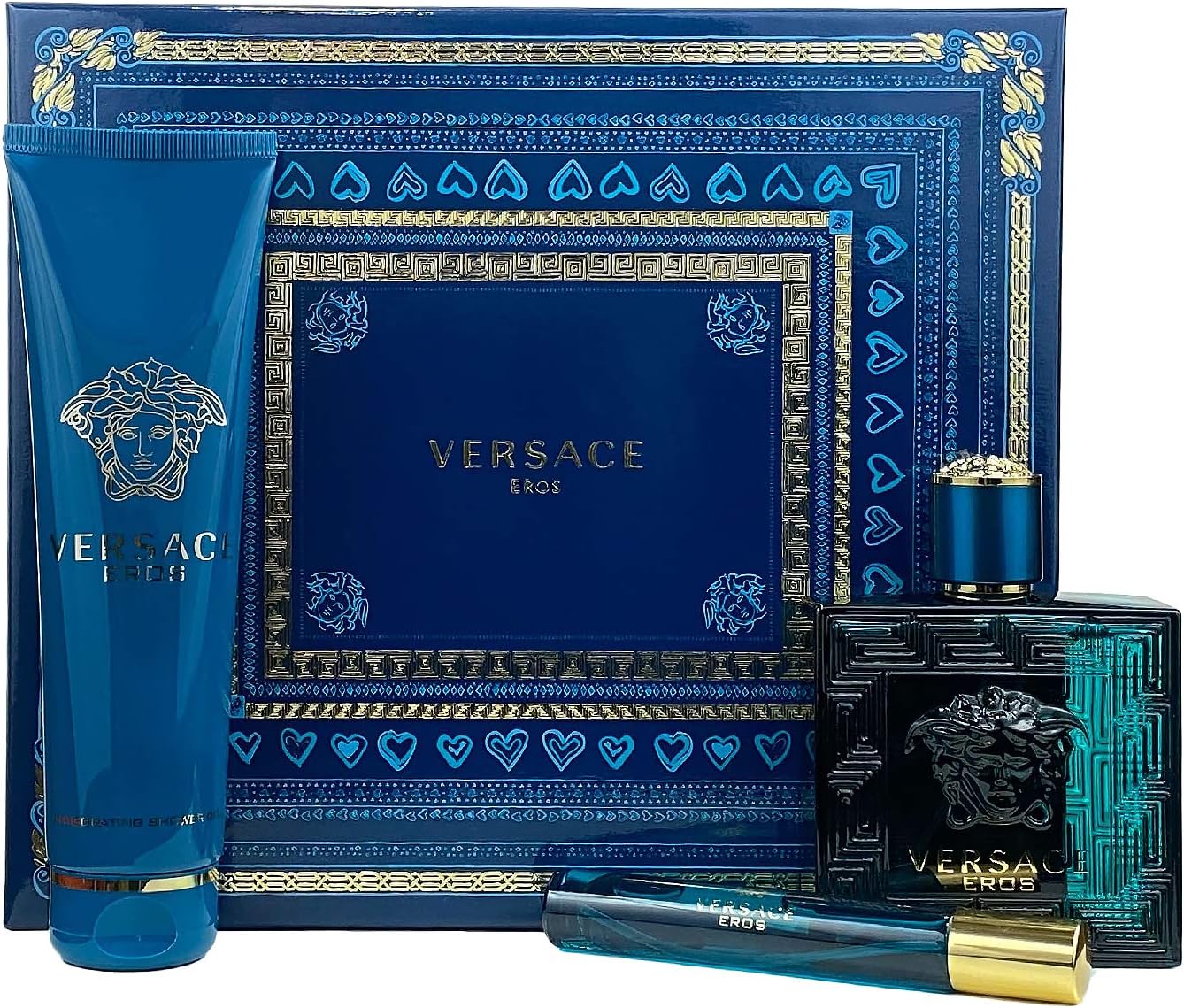 VERSACE EROS SET 3.4oz EDT SP+10ml EDT SP + GEL DE DUCHA 5oz (M) – DLG ...